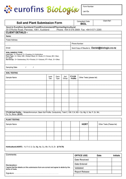 Basic Soil and Leaf Reporting Service – BioLogix